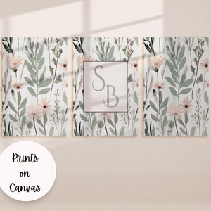 Sage and Blush Nursery Wall Art for Girl Wildflower Nursery Vintage ...