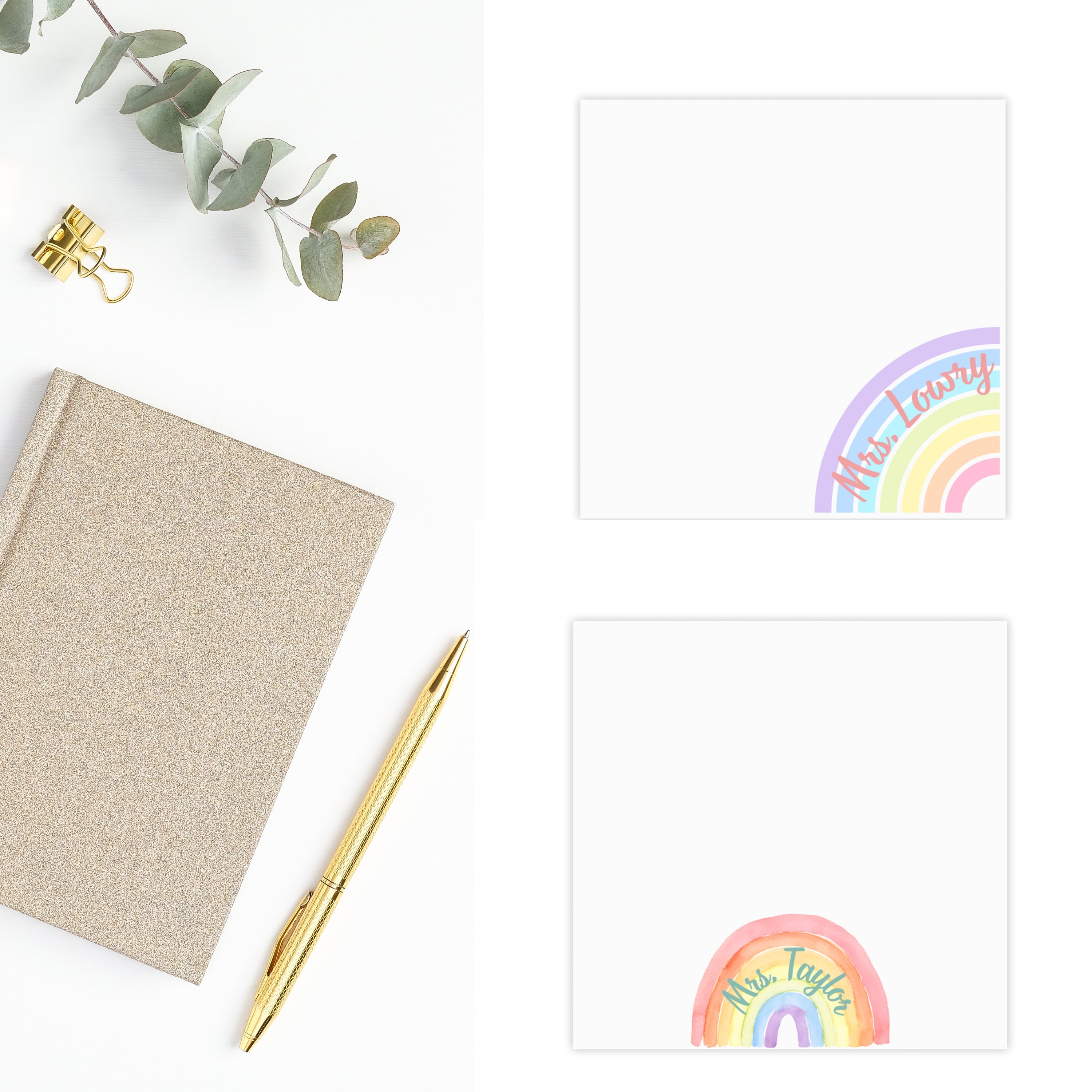 Personalized Teacher Notepads Positive Sticky Notes Rainbow - Etsy