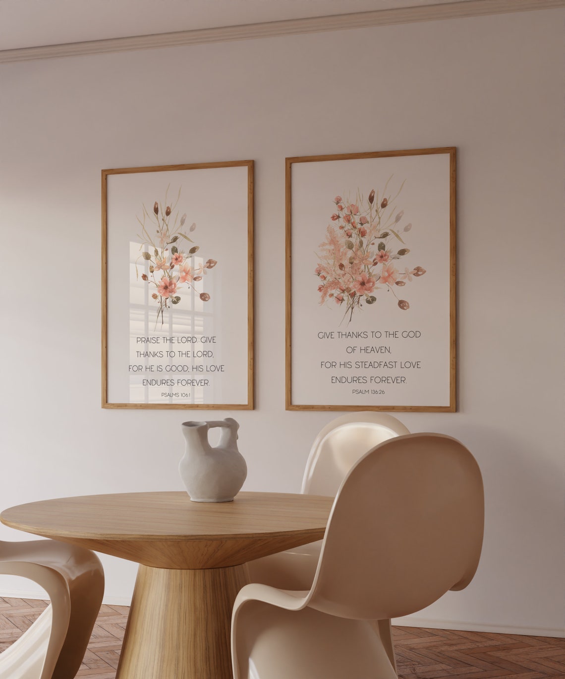 Large Scripture Wall Art Botanical Bible Verse Set of 3 Prints - Etsy