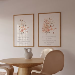 Large Scripture Wall Art Botanical Bible Verse Set of 3 Prints ...