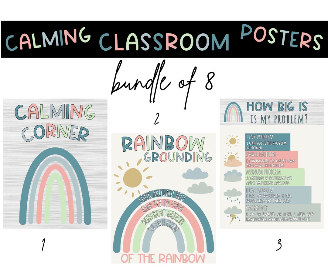 Calming Corner Classroom Posters Set of 8, Coping Strategy Prints ...