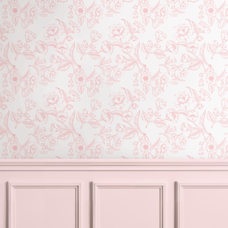 Pink Toile Wallpaper - Etsy