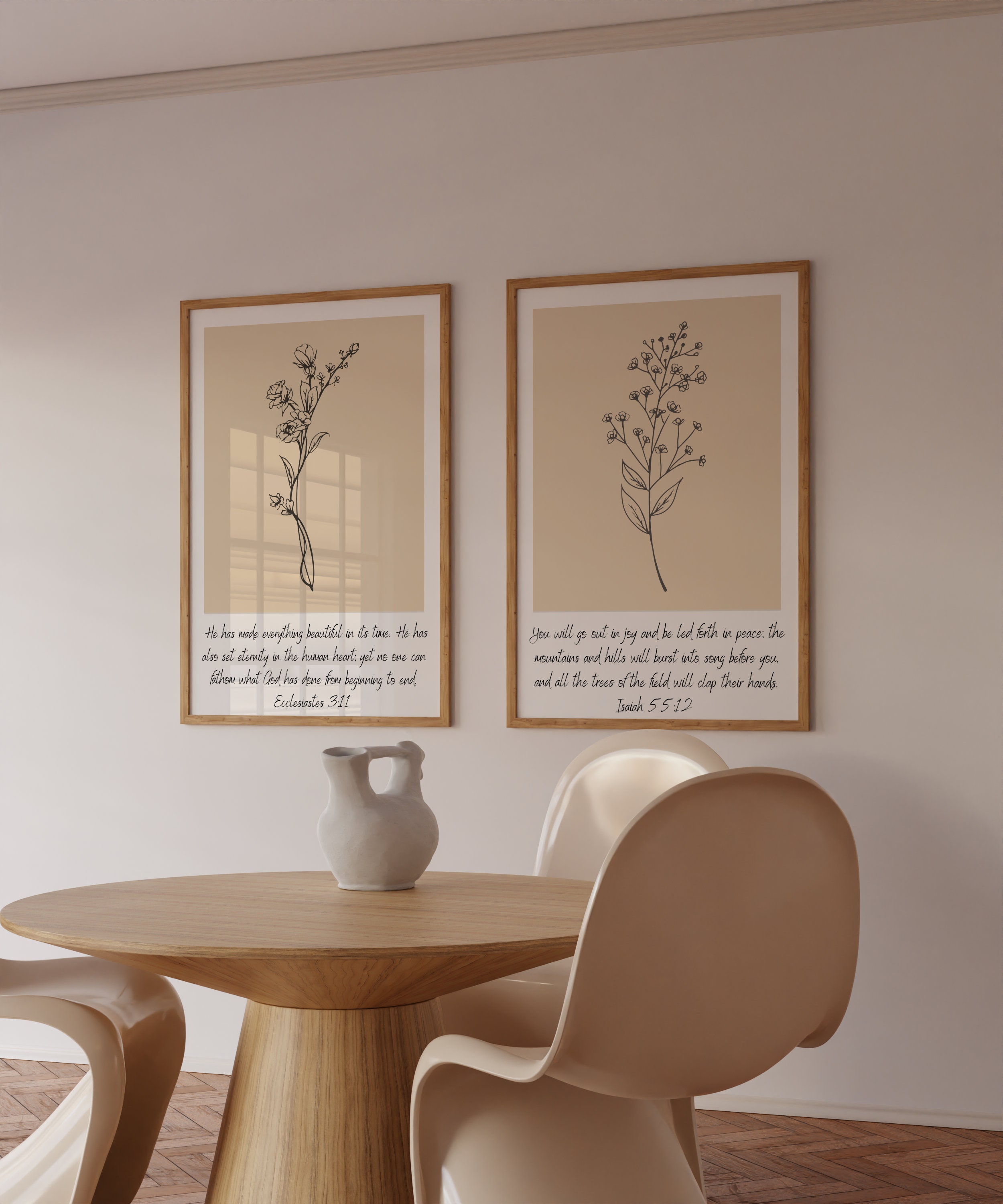 Modern Bible Verse Art for Living Room Minimalist Christian Art Beige ...