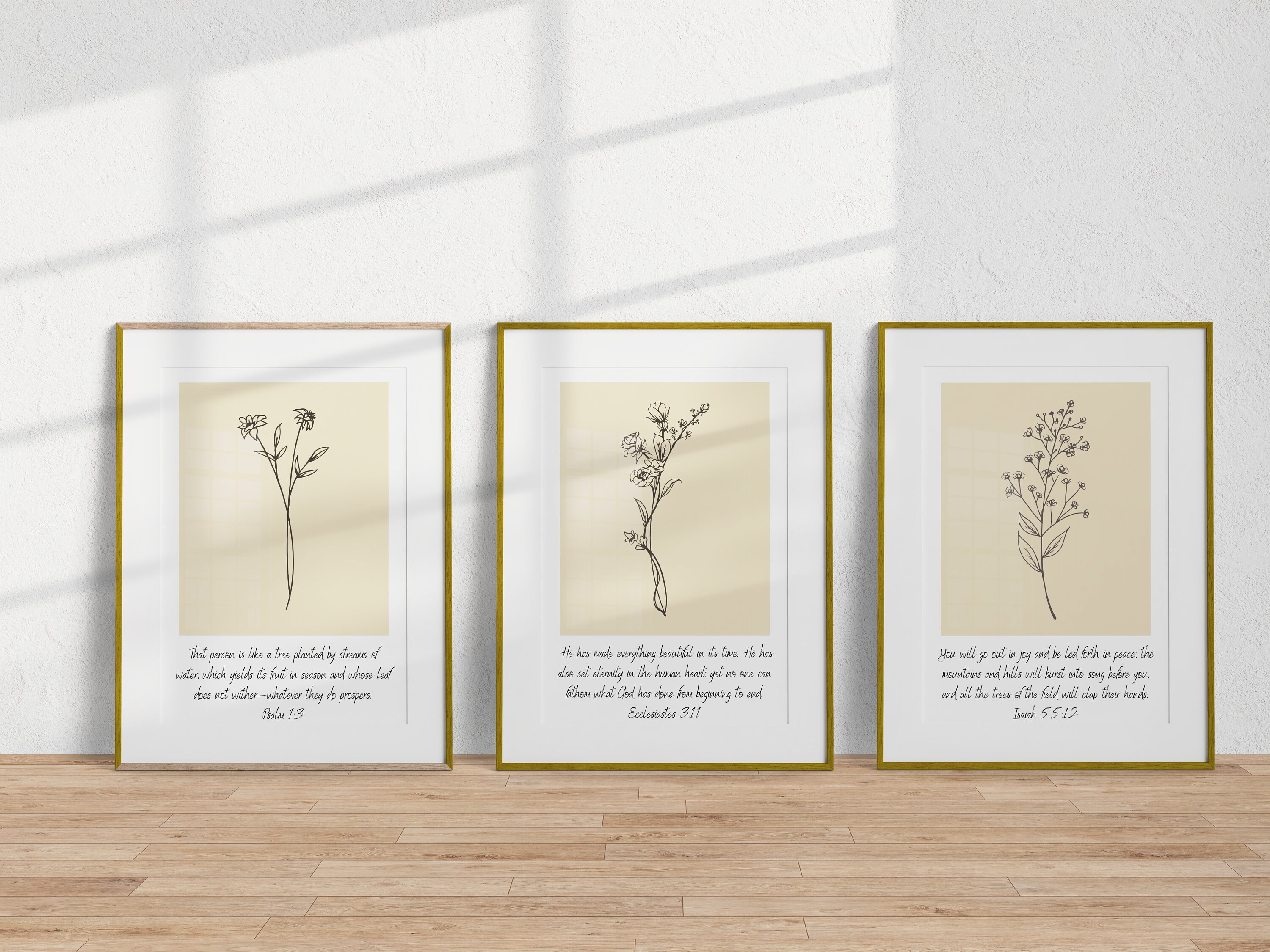 Modern Bible Verse Art for Living Room Minimalist Christian Art Beige ...