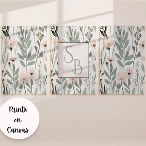 Sage Green and Blush Nursery Wall Art Digital Wildflower Nursery Decor ...
