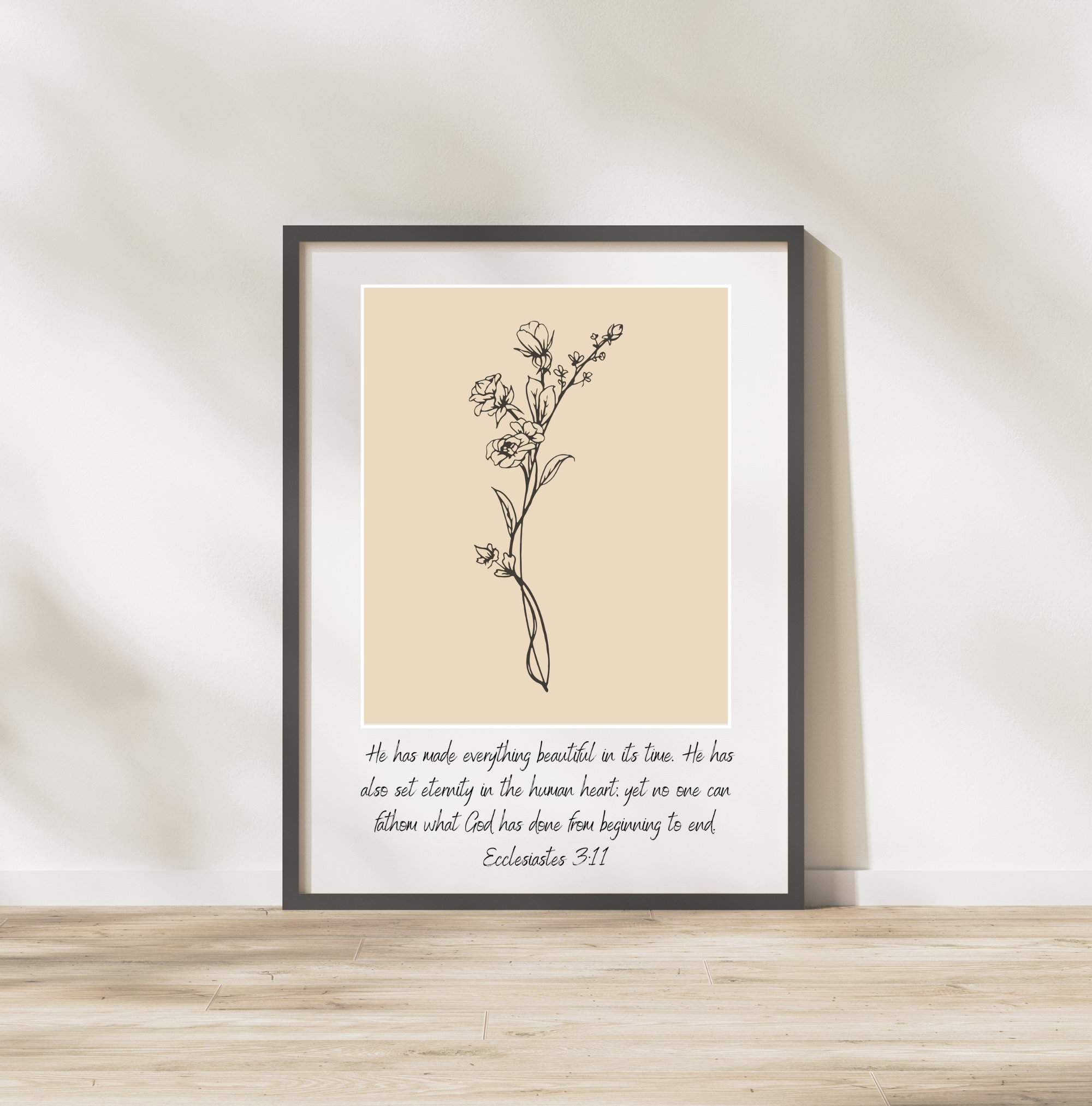 Modern Bible Verse Art for Living Room Minimalist Christian Art Beige ...
