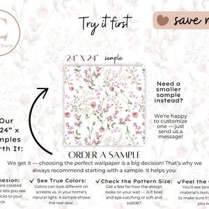 Sage and Blush Floral Nursery Wallpaper Peel and Stick Cottagecore ...