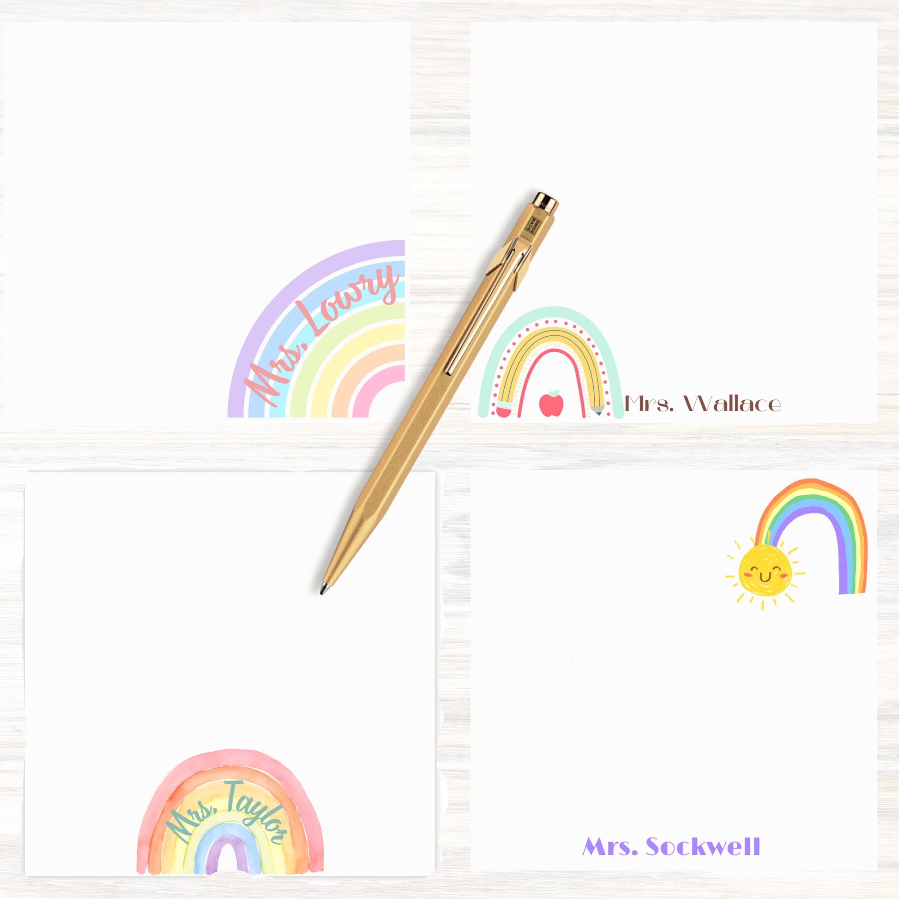 Personalized Teacher Notepads Positive Sticky Notes Rainbow - Etsy