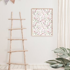 Sage and Pink Nursery Wall Prints for Girl Bedroom, Personalized Baby ...