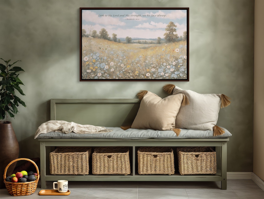 Custom Bible Verse Christian Framed Wall Art, Vintage Scripture Print ...