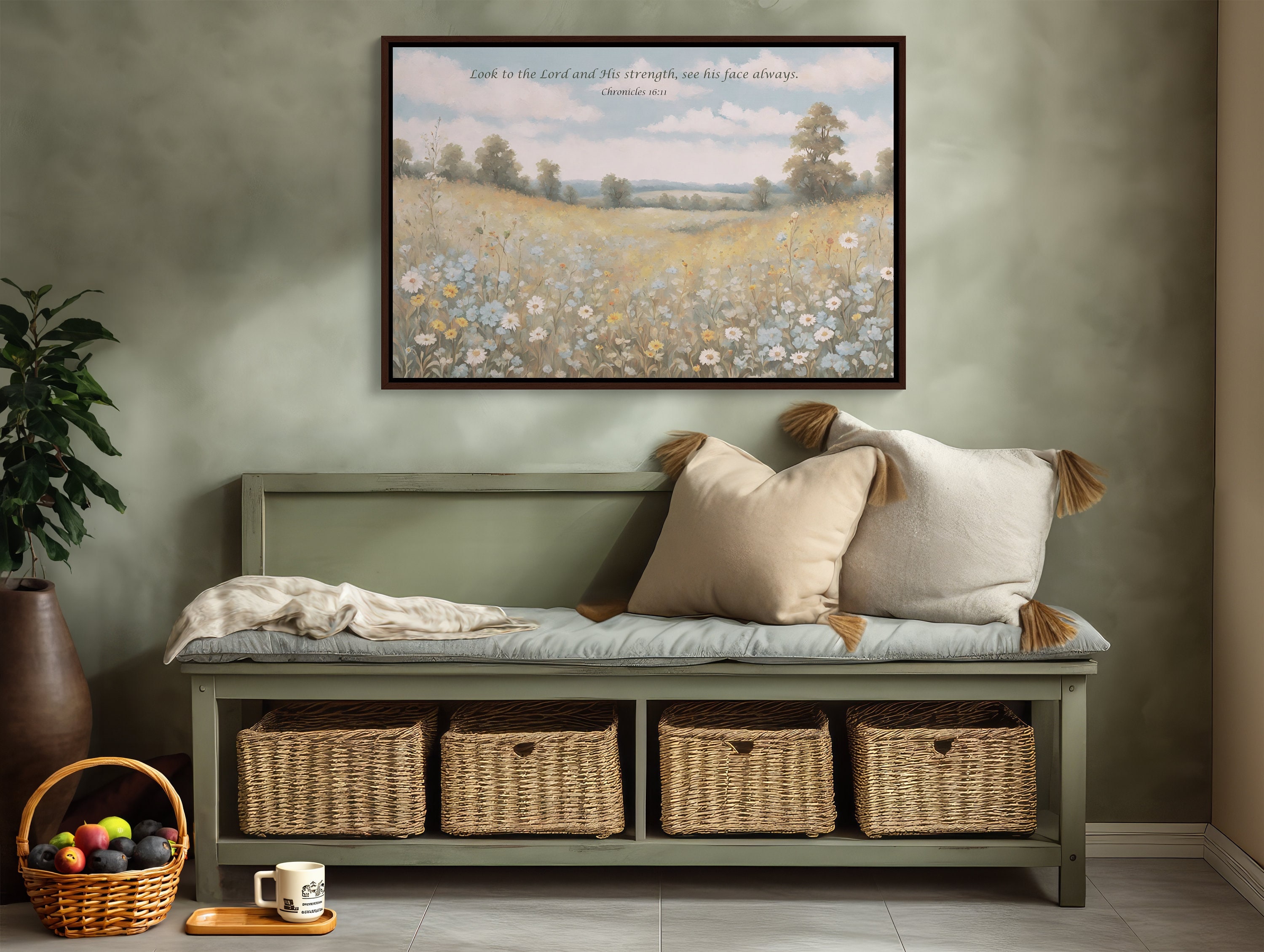 Custom Bible Verse Christian Framed Wall Art, Vintage Scripture Print ...