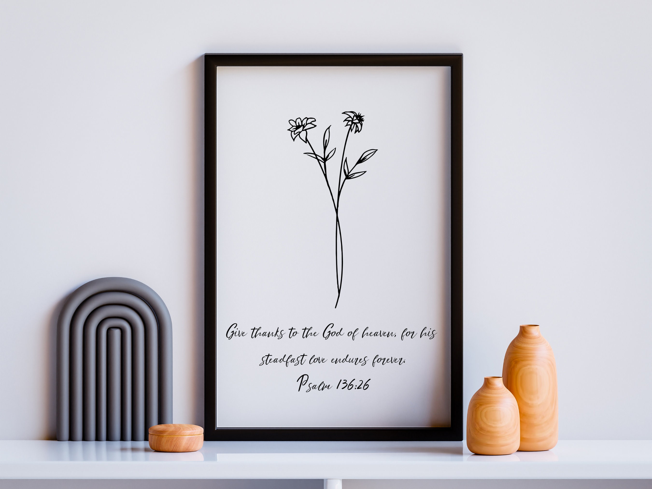 Modern Bible Art Christian Minimalist Home Decor Bible Verse Wall Art ...