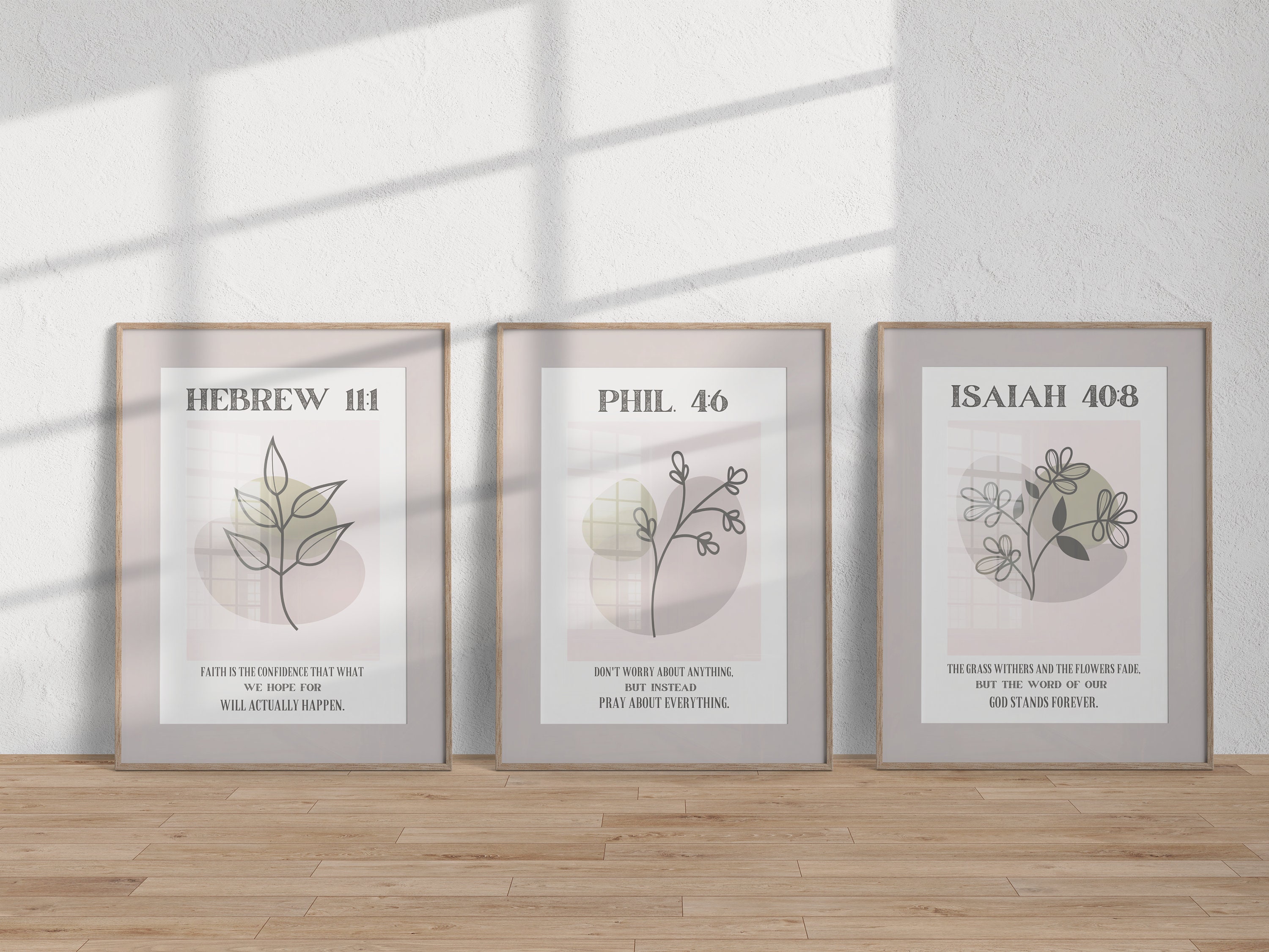 Christian Modern 3 Piece Wall Art Set for Living Room Abstract ...