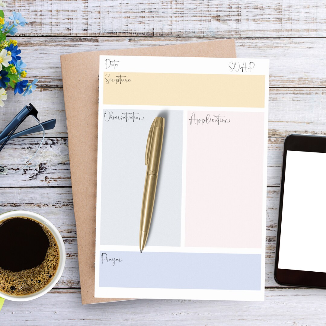 Bible Study Notepad Bible Journal Sticky Notepad Daily Scripture Notepad Faith Inspired ...