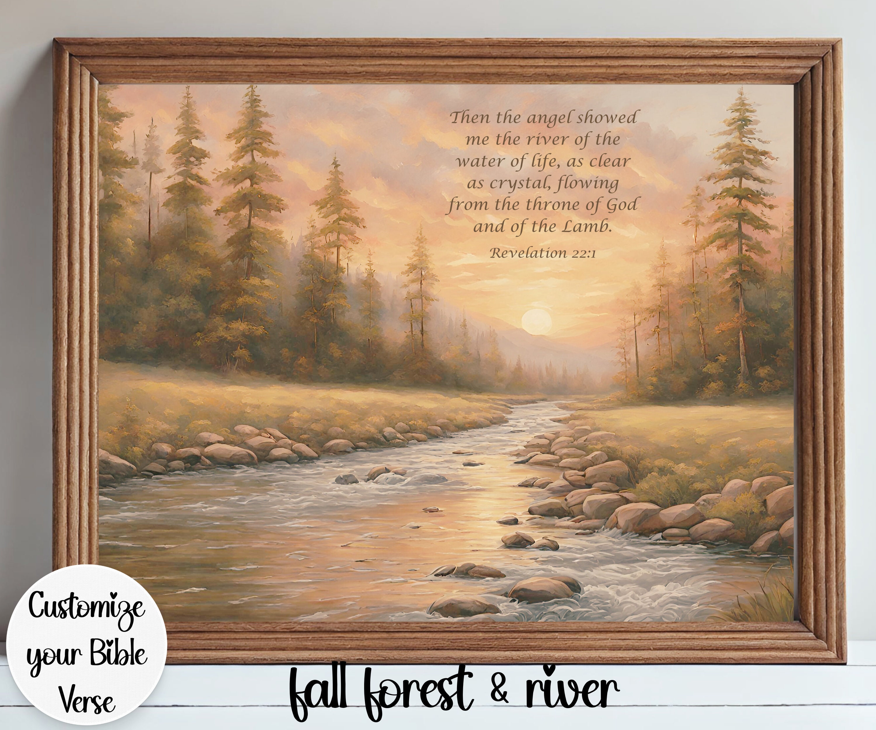 Custom Framed Canvas Scripture Wall Art for Living Room, Vintage ...