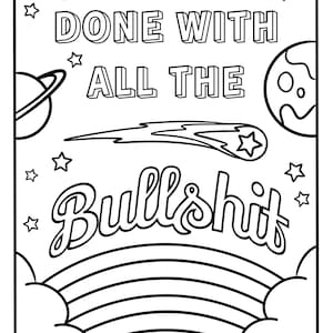 6 Funny Bad Language Printable Recovery Coloring Pages, Sobriety ...