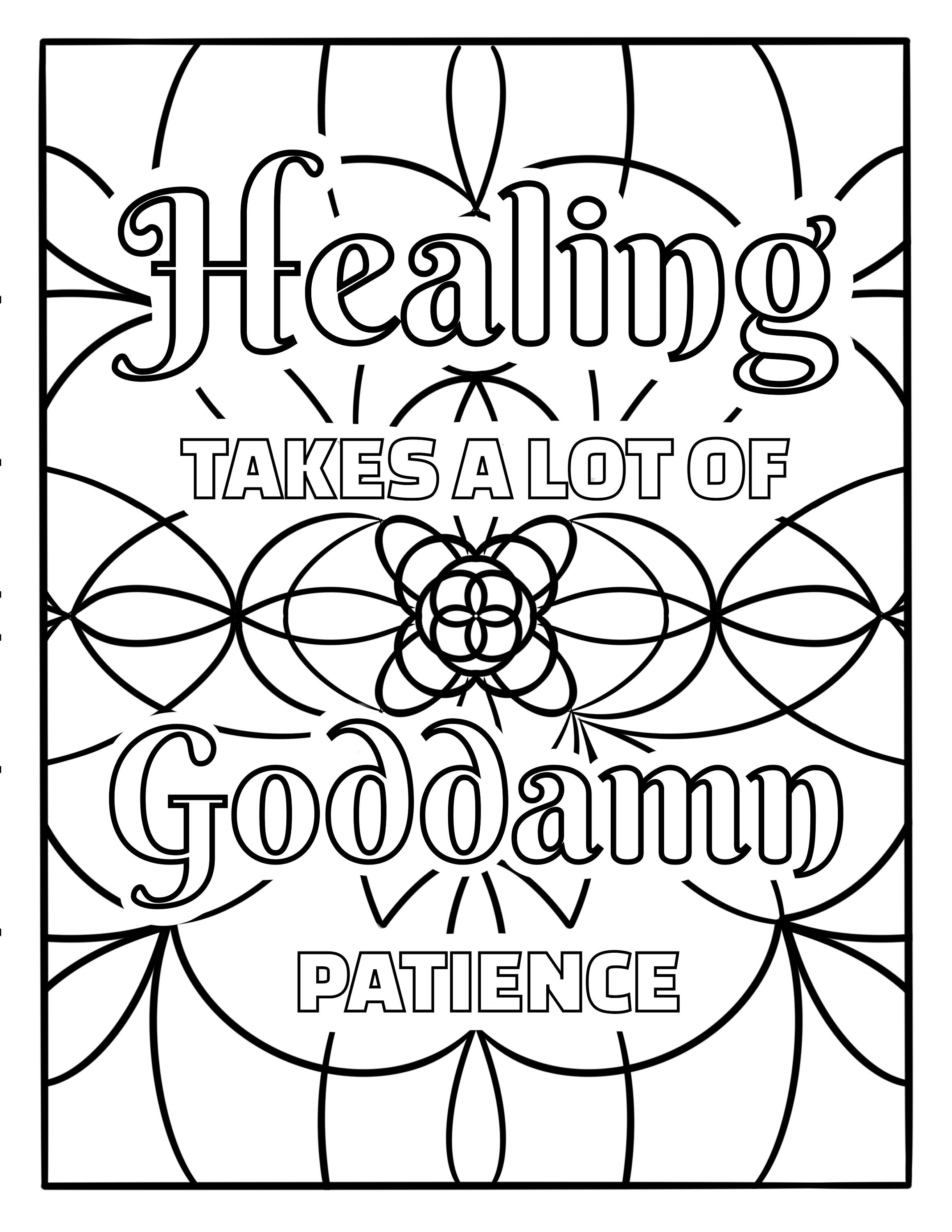 6 Funny Bad Language Printable Recovery Coloring Pages, Sobriety ...