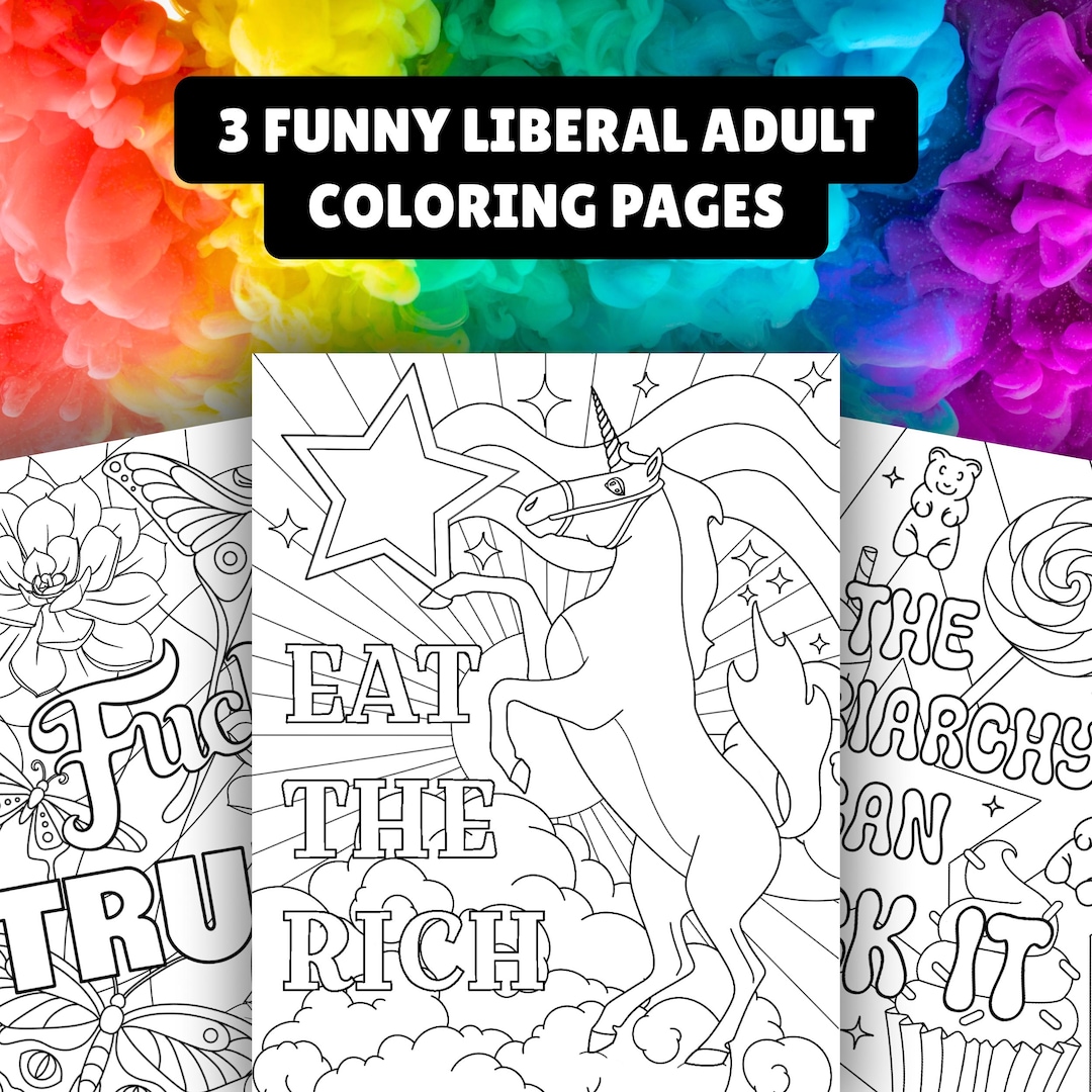 3 Funny Anti-trump Bad Language Printable Democrat Coloring Pages ...