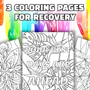 Recovery Coloring Pages: Inspirational Therapy Art (digital Download ...