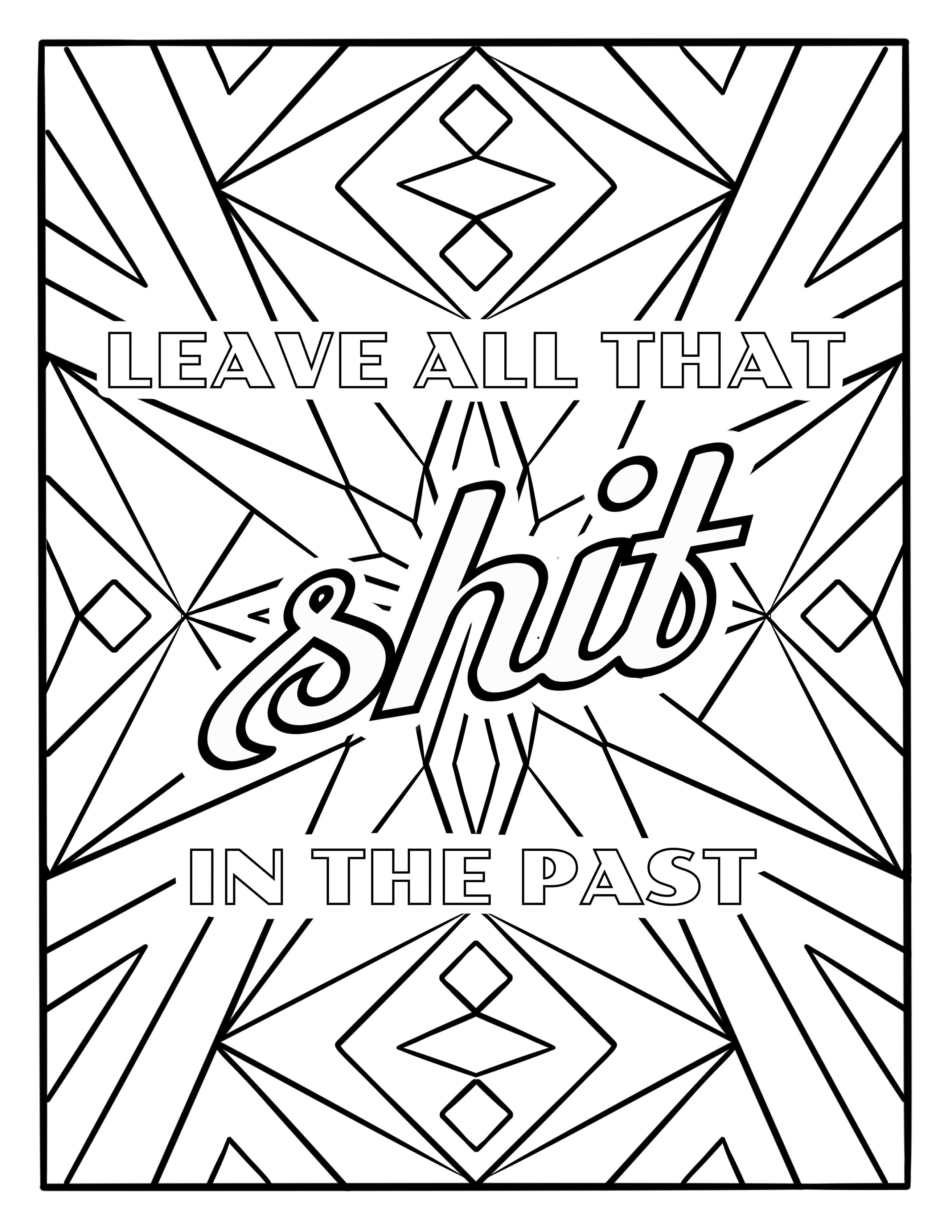 6 Funny Bad Language Printable Recovery Coloring Pages, Sobriety ...