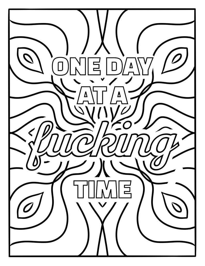 6 Funny Bad Language Printable Recovery Coloring Pages, Sobriety ...