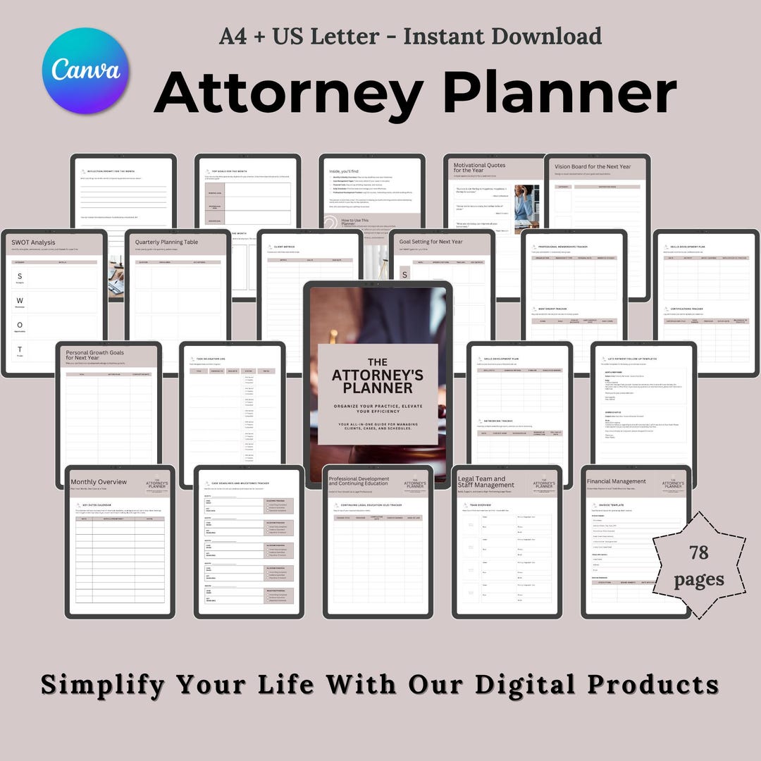 Attorney Practice Planner: Case Management, Client Tracker (instant ...