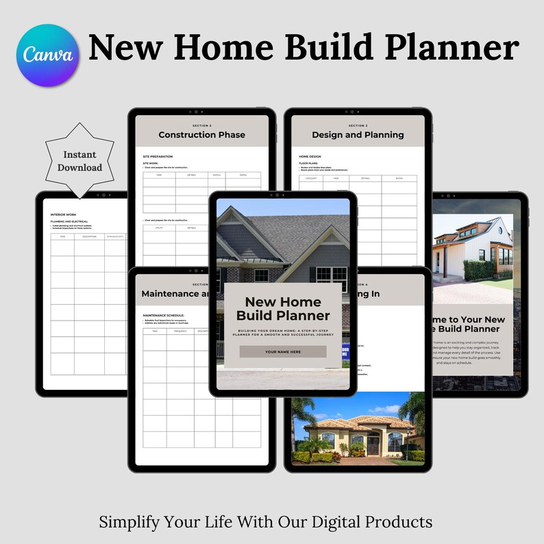 New Home Build Planner, Construction Project Organizer (printable PDF ...