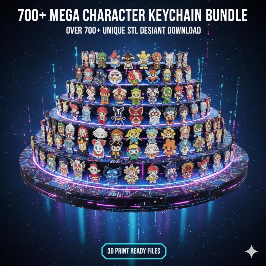 700+ Keychain STL Bundle Huge 3D Printing Keychain Pack, 700 ...