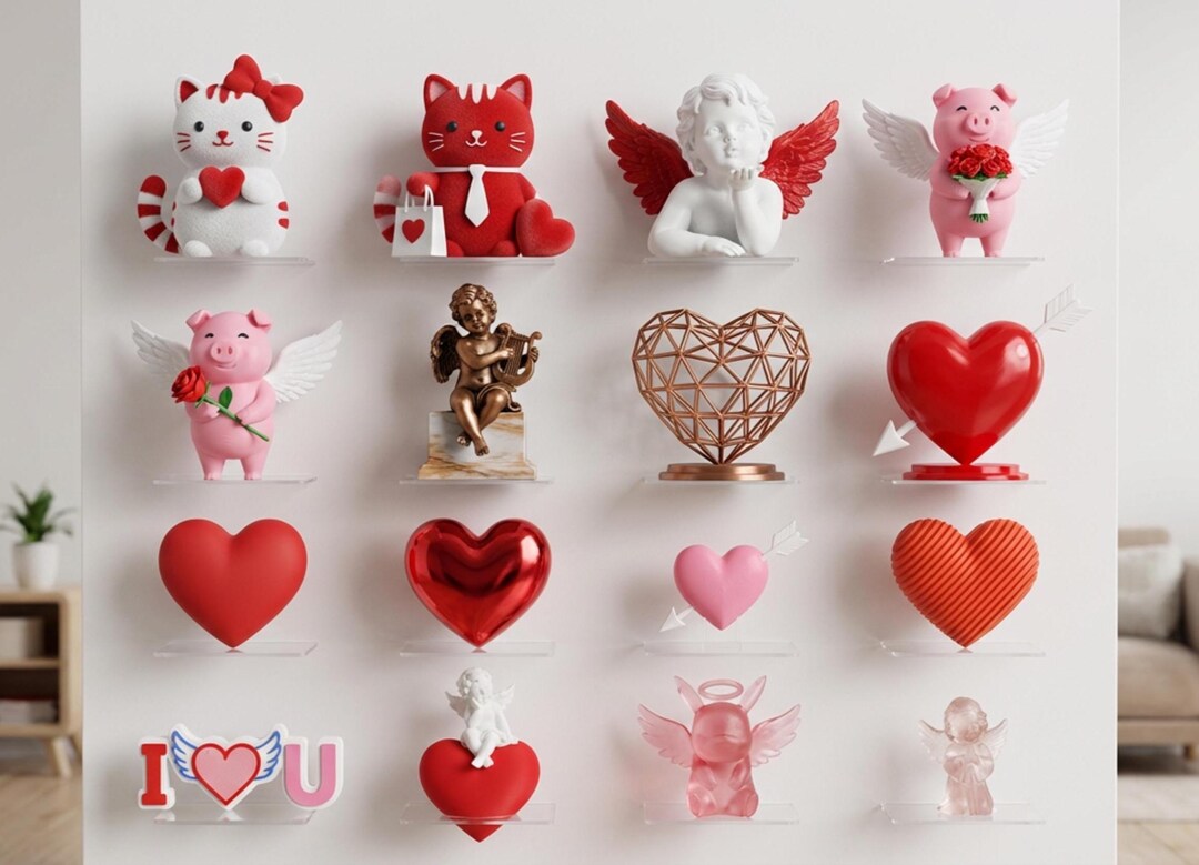 Heart 3D STL Bundle | Love Decore | Love Hearts Decor STL Pack | Cupid ...