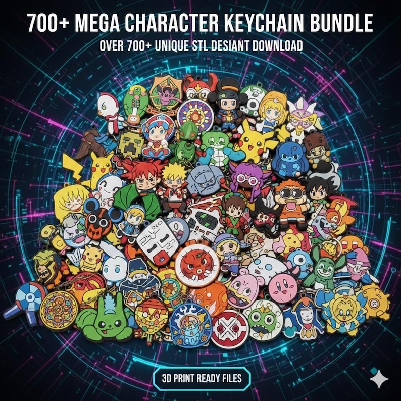 700+ Keychain STL Bundle Huge 3D Printing Keychain Pack, 700 ...