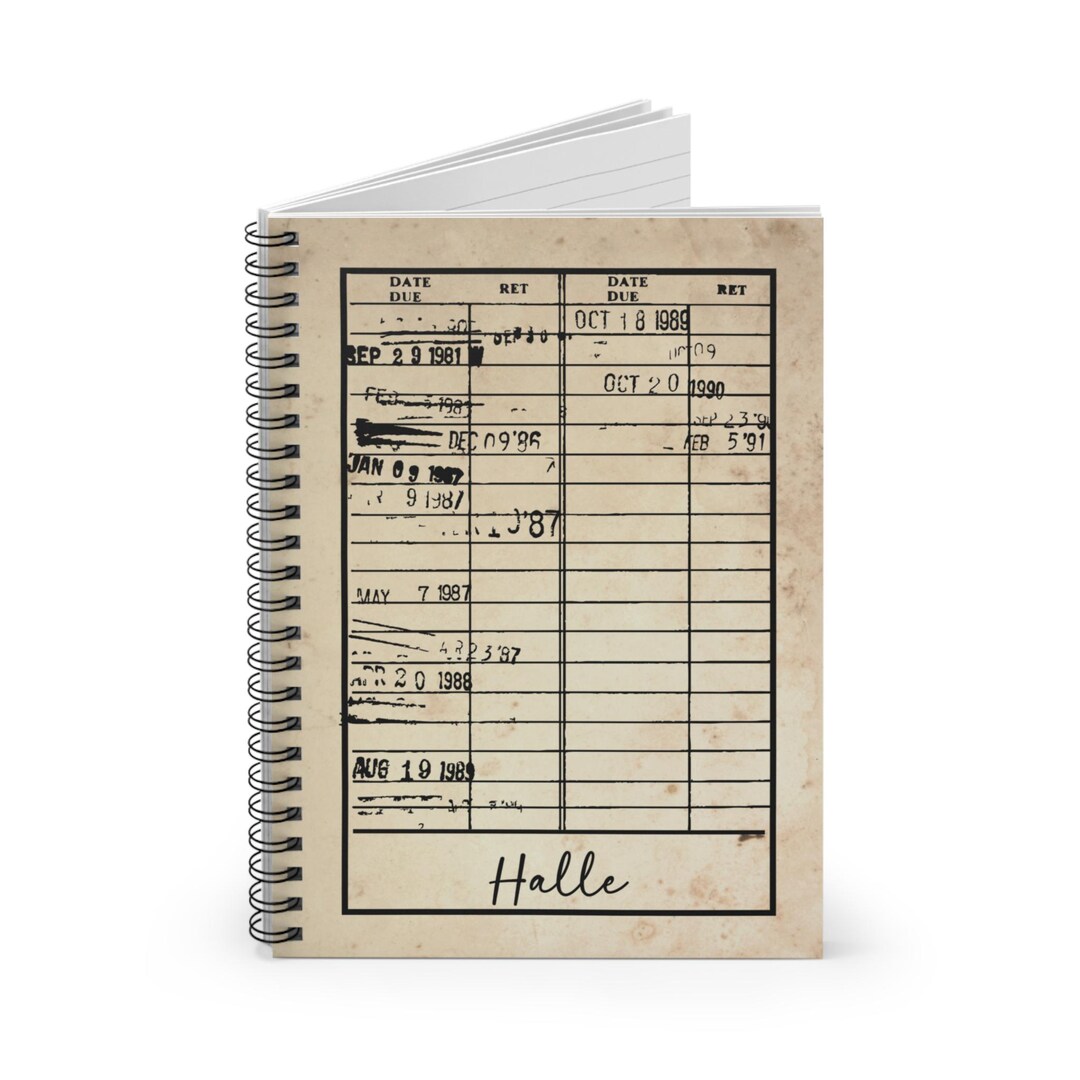 Personalized Vintage Library Card Notebook, Custom Journal - Etsy