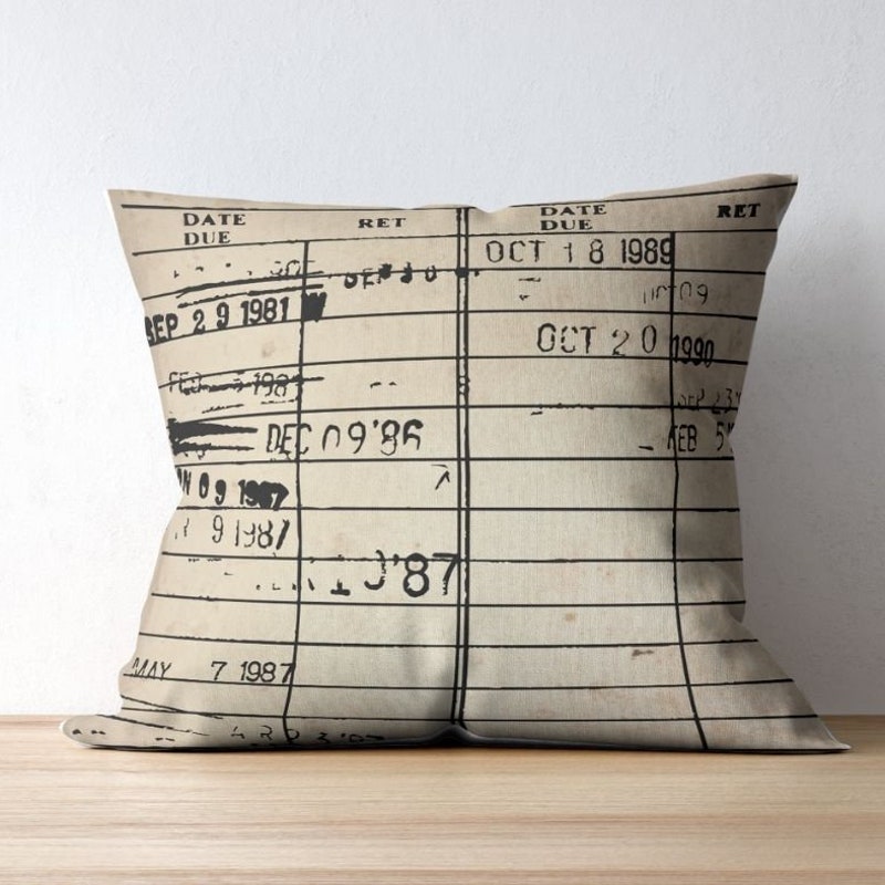 Library Card Pillow - Etsy
