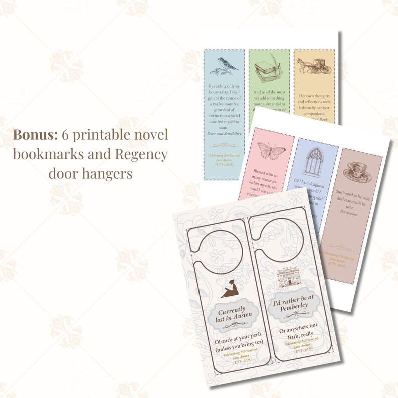 Printable Jane Austen Reading Companion | 250th Anniversary Journal for ...