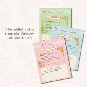 Printable Jane Austen Reading Companion | 250th Anniversary Journal for ...