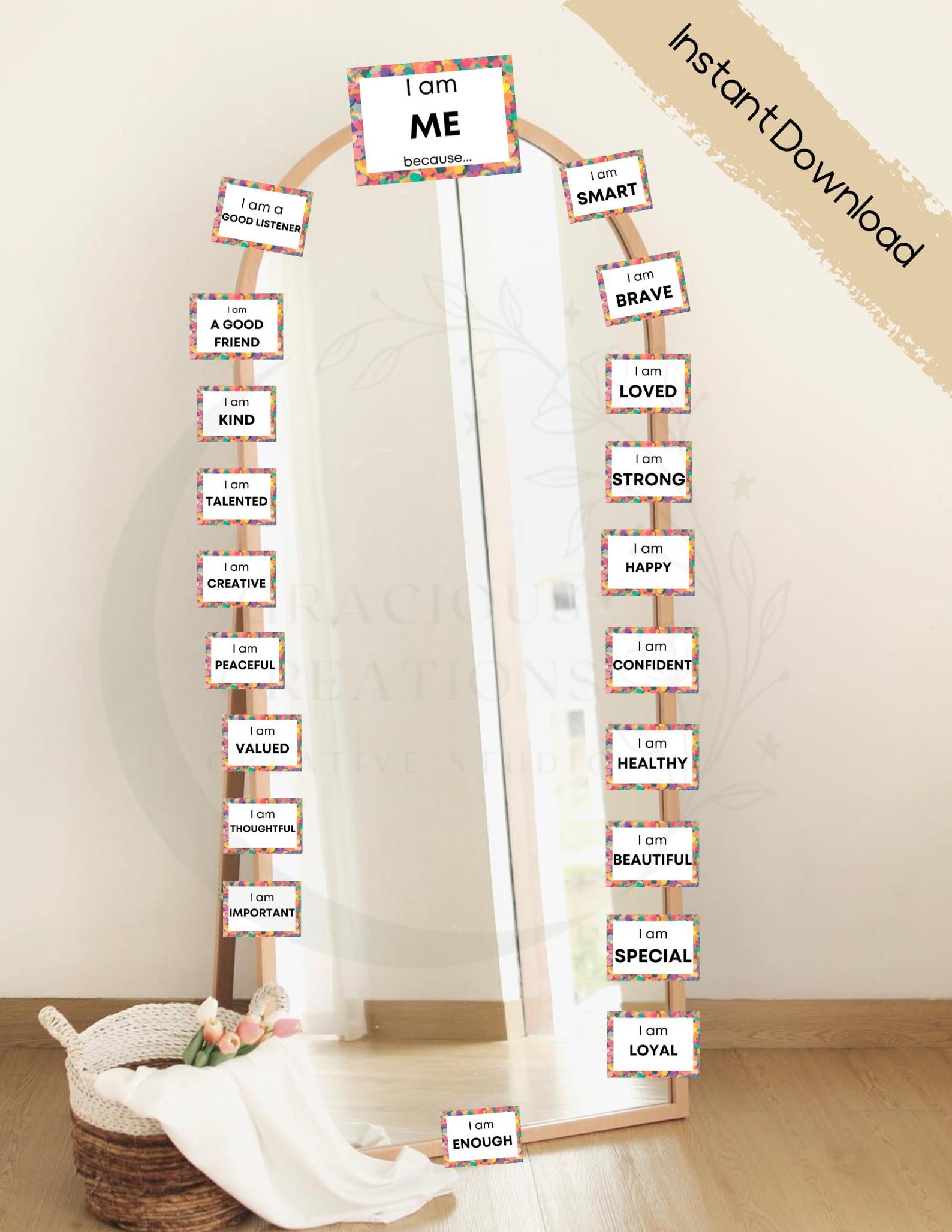 Affirmation Mirror Cards Instant Download - Etsy