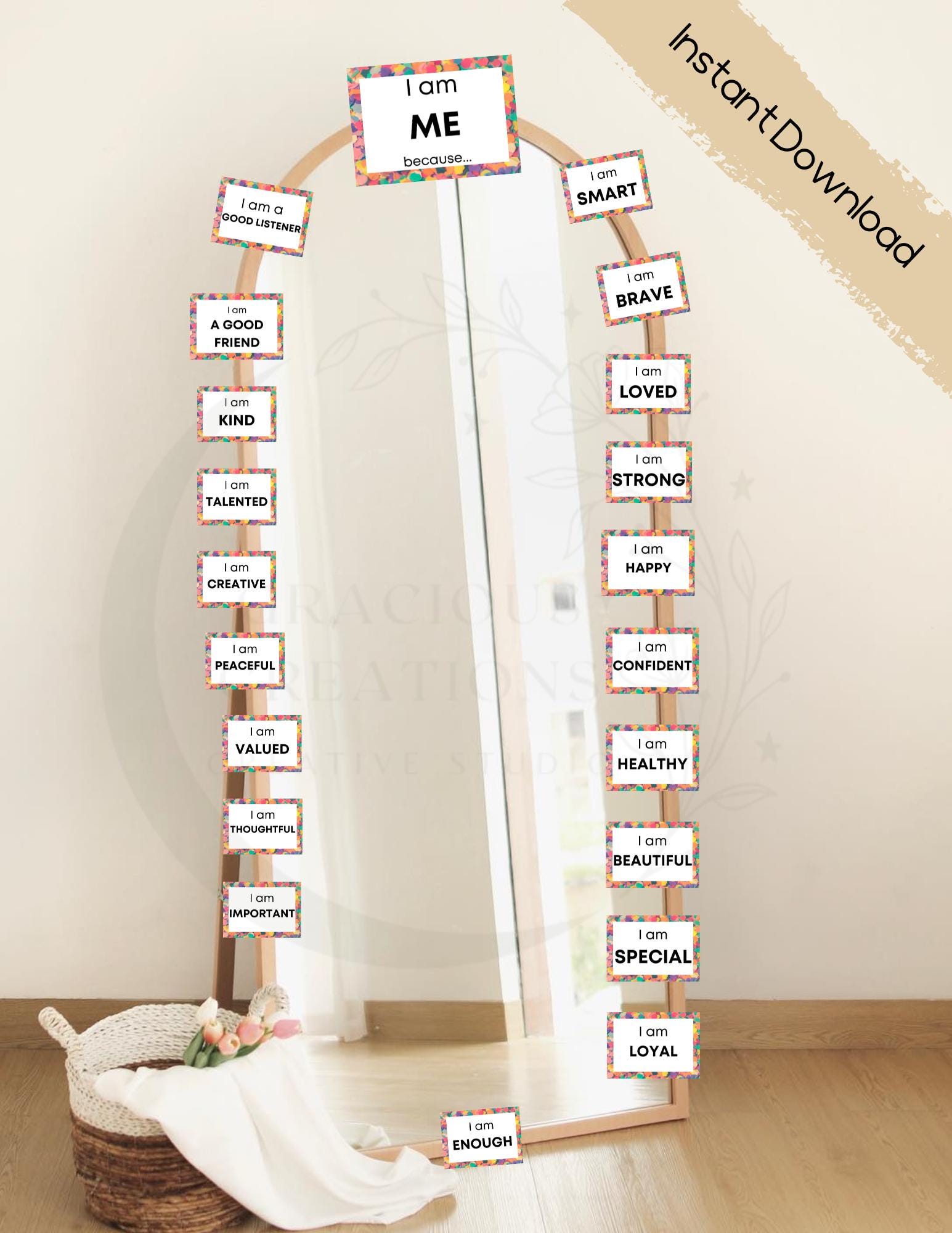 Affirmation Mirror Cards Instant Download - Etsy