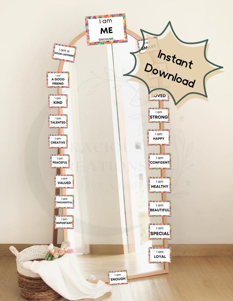 Affirmation Mirror Cards Instant Download - Etsy