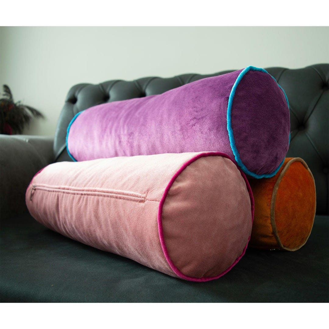 WASHABLE BOLSTER Cover Made of Velvet Upholstery Fabric, Any Size ...