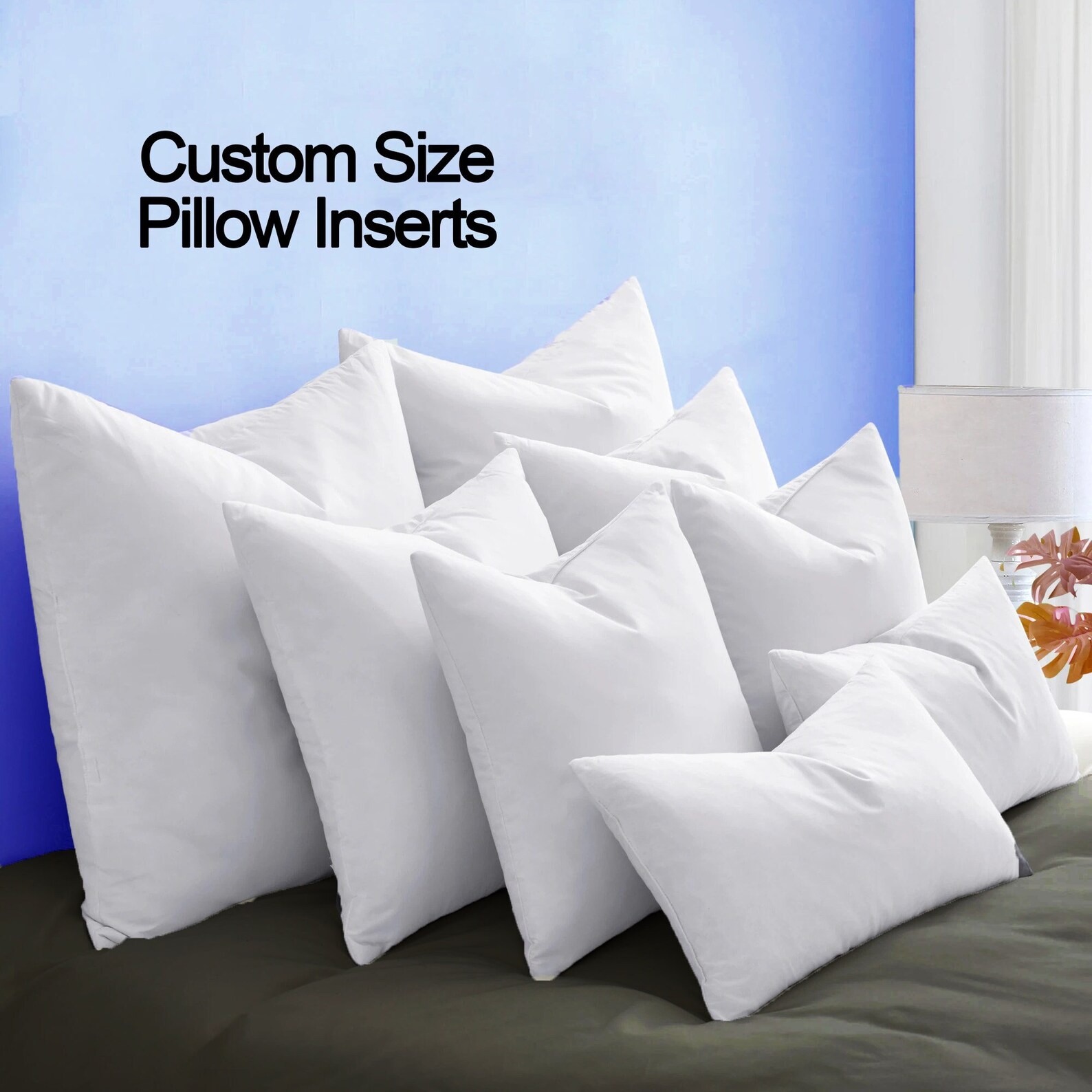 Cotton Liner Pillow Inserts With Zipper, Hypoallergenic Fill for ...
