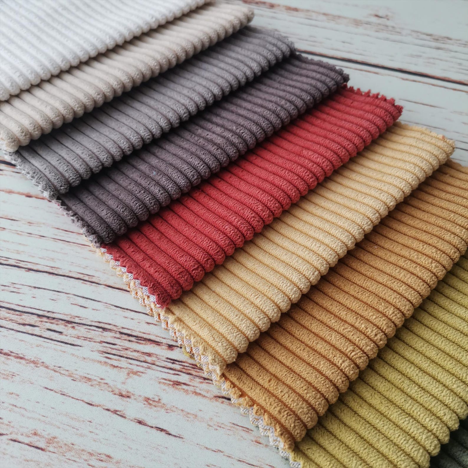 Corduroy Velvet Upholstery Fabric, 55" Ribbed Corduroy Velvet Fabric by ...