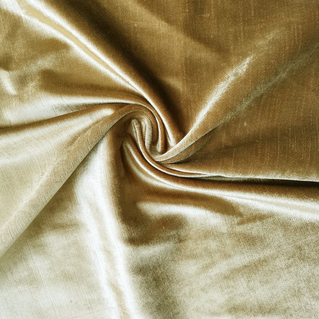 Shiny Metallic Gold Velvet Fabric by the Yard, Gold Non Stretch Velvet ...
