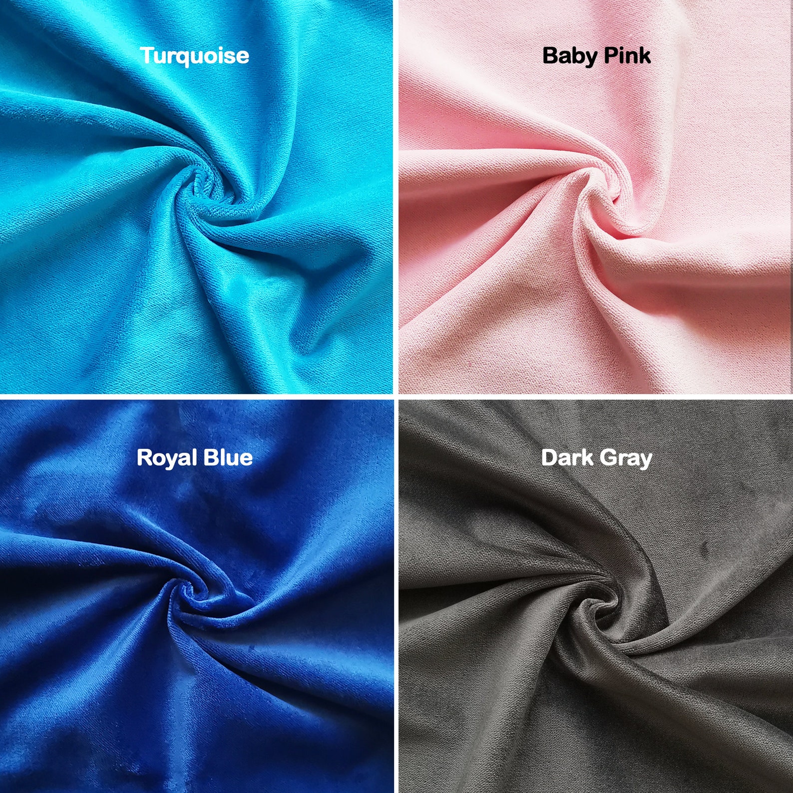 Velvet FABRIC SAMPLES, Solid Velvet Color Samples, Price is for up to 5 ...
