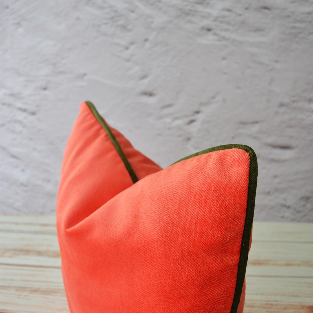 Solid Coral Pink Velvet Throw Pillow Cover, Coral Luxury Cushion Case ...