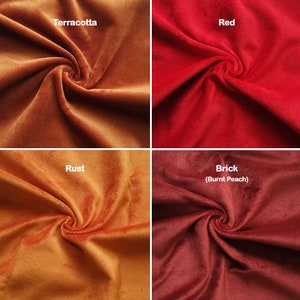 Velvet FABRIC SAMPLES, Solid Velvet Color Samples, Price is for up to 5 ...