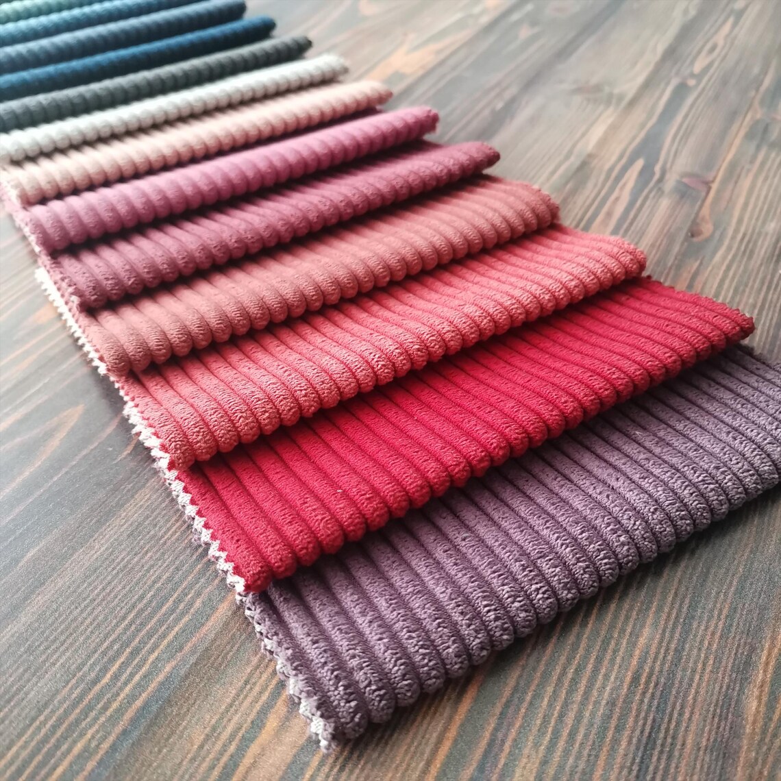 Corduroy Velvet Upholstery Fabric, 55" Ribbed Corduroy Velvet Fabric by ...