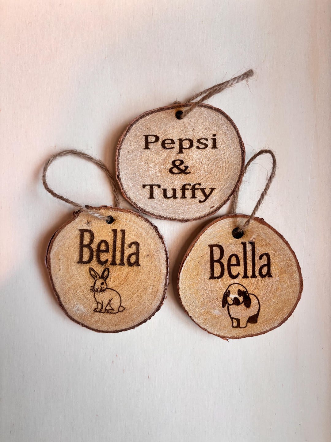 Wood Log Slice Name Sign for Rabbit Cage Name Sign - Etsy