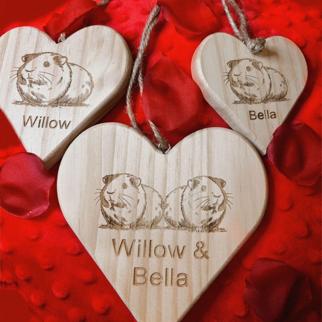 Personalised Pet Name Sign Plaque Guinea Pig Heart Wooden Sign Gift ...