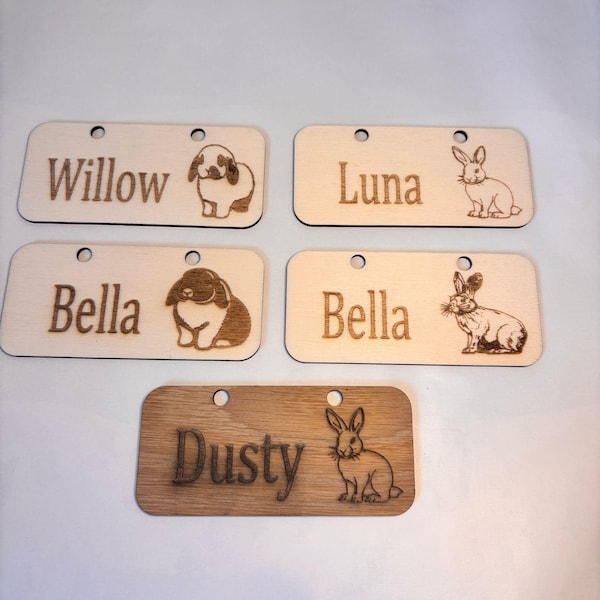 Cage Name Tag Bunny - Etsy UK