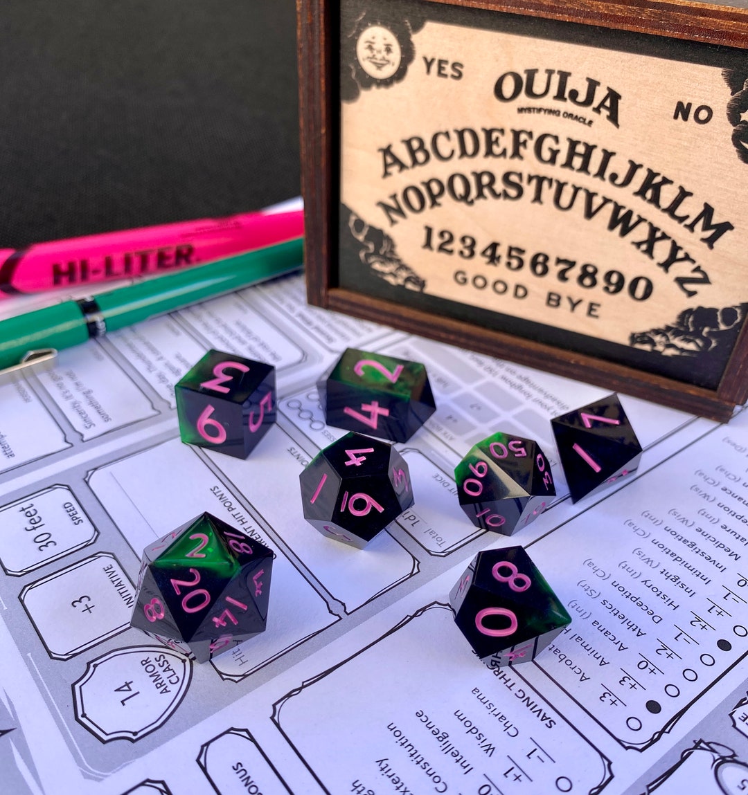 Radioactive Neon 7pc Polyhedral Dice Set - Etsy