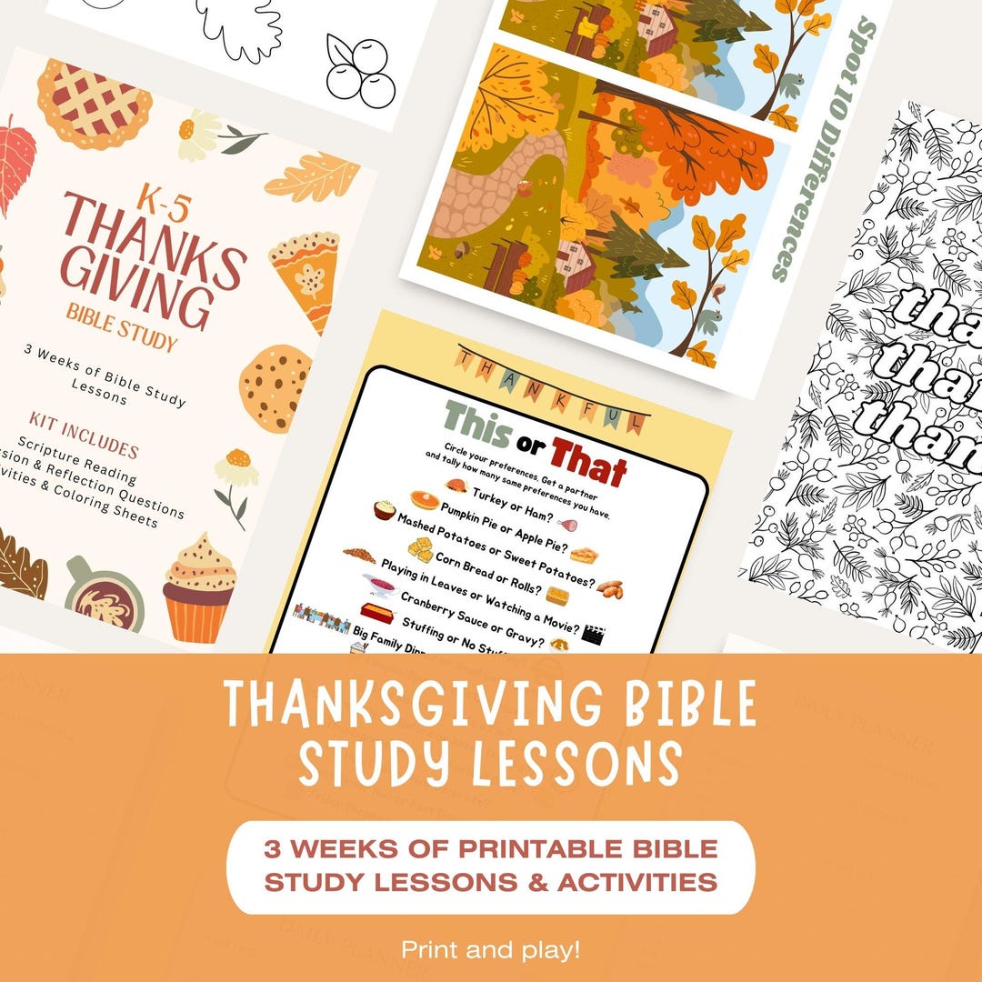 Thanksgiving Bible Study Lessons, Activity Sheets & Coloring Pages ...
